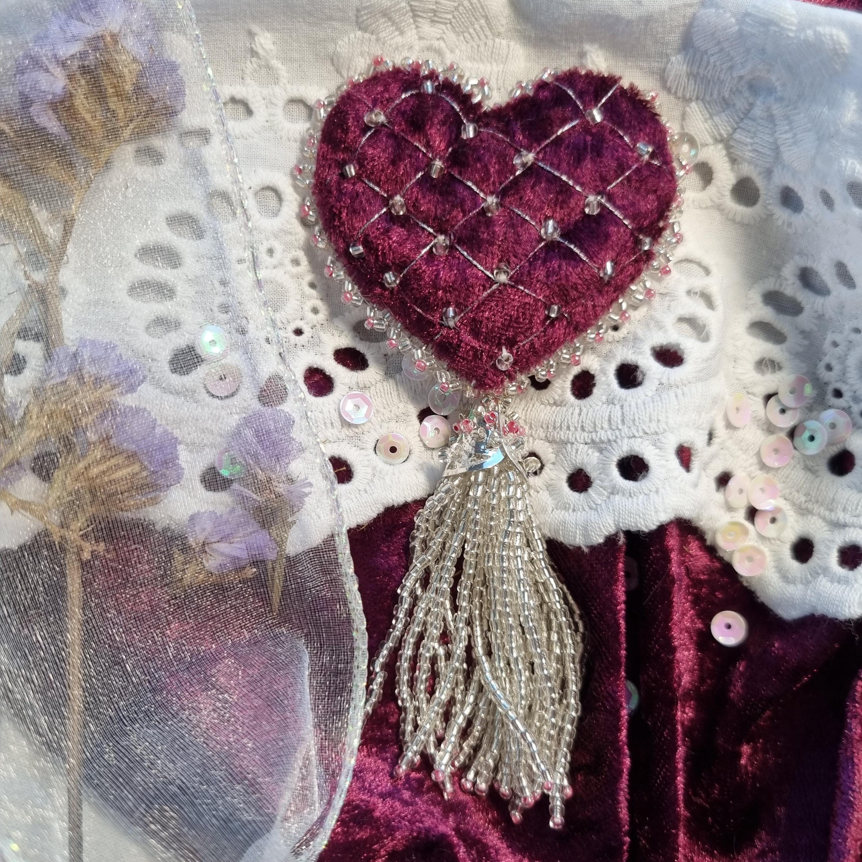 Handmade Brooch Lilac Heart With a Key for Valentine's Day With a ...