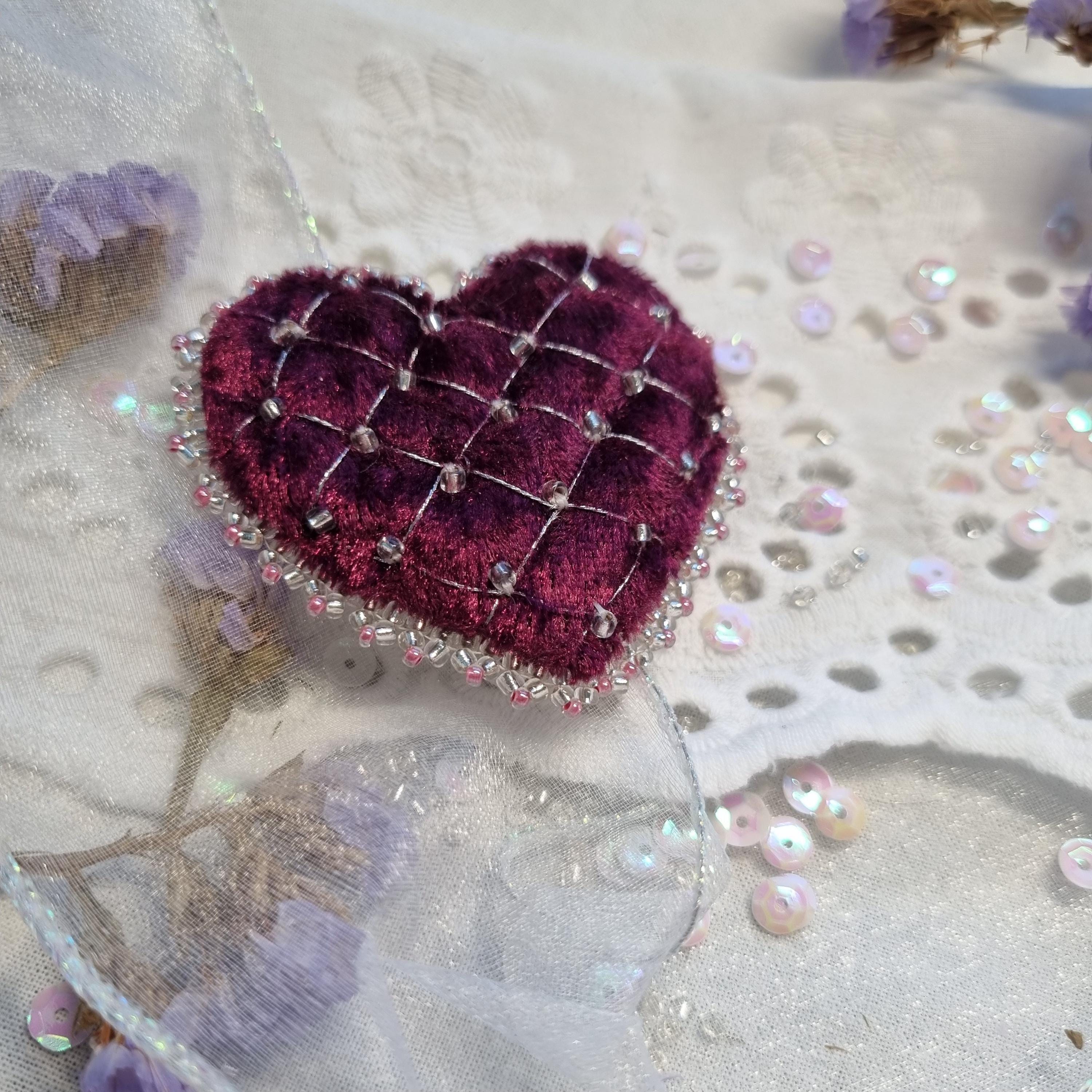 Handmade Brooch Lilac Heart With a Key for Valentine's Day With a ...