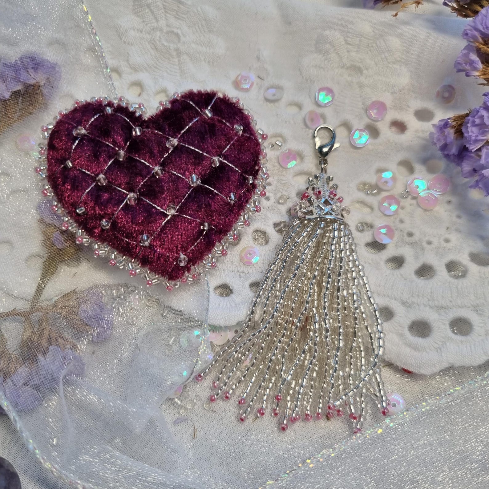 Handmade Brooch Lilac Heart With a Key for Valentine's Day With a ...