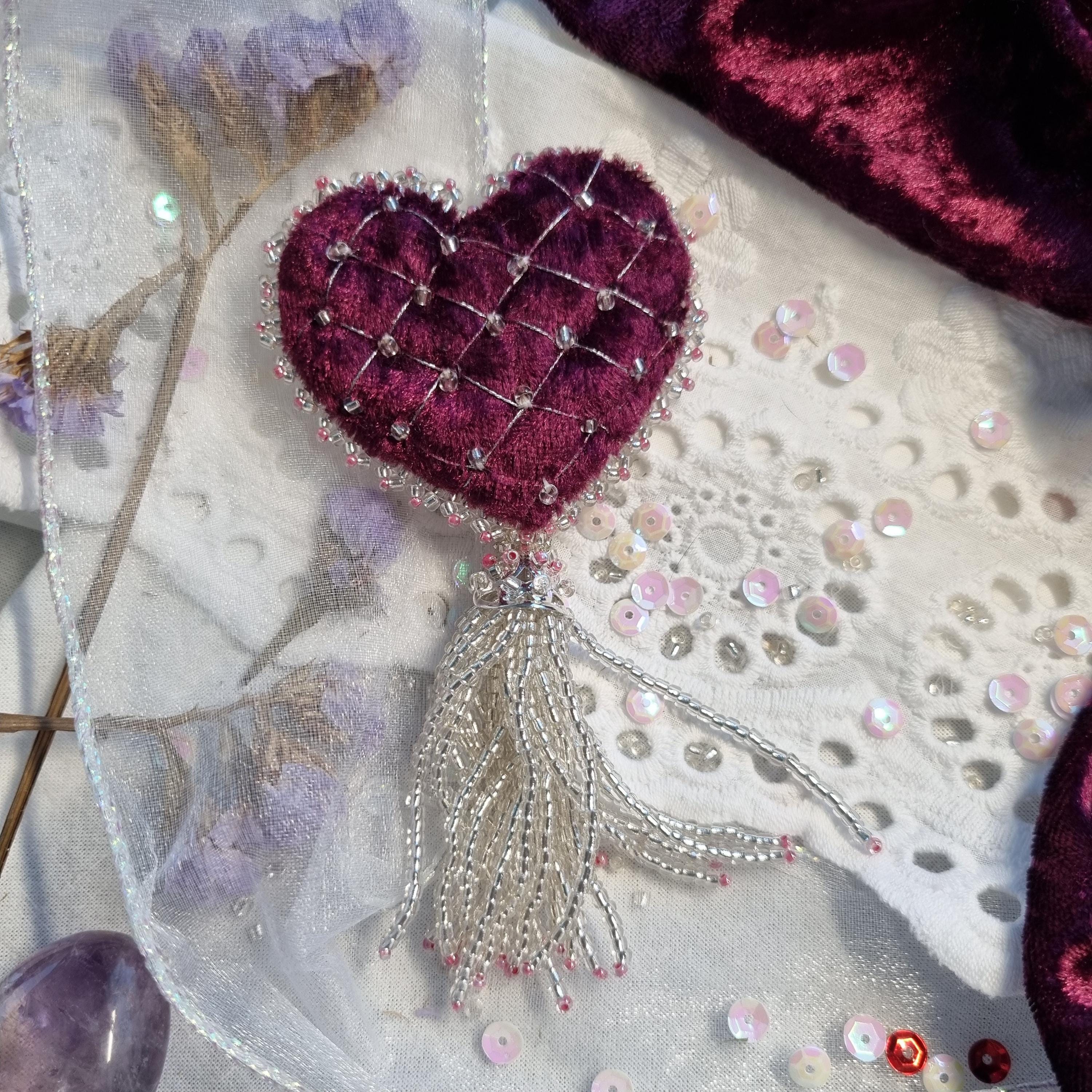 Handmade Brooch Lilac Heart With a Key for Valentine's Day With a ...