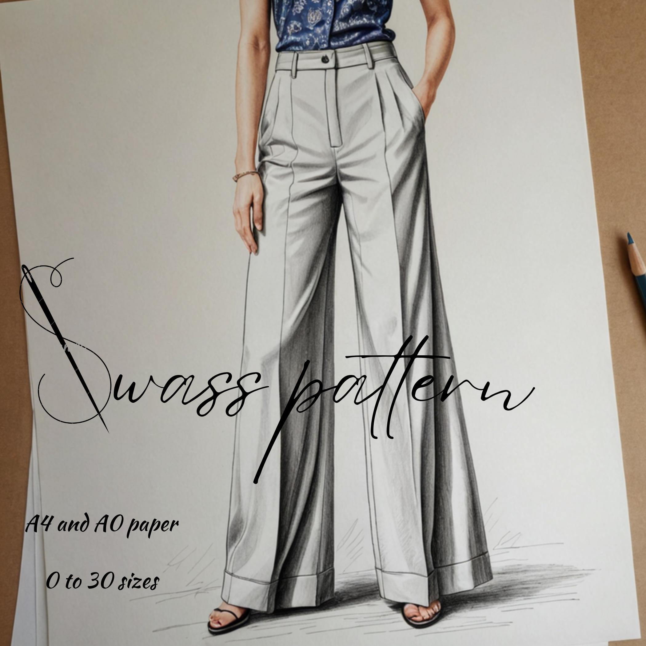 Palazzo Pants Sewing Pattern: Vintage Style (PDF Download XS-4XL) - Etsy