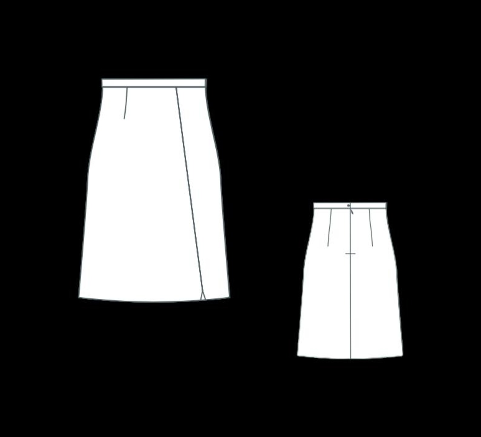 Midi Side Slit Skirt Sewing Pattern – PDF Digital A-line Skirt With ...