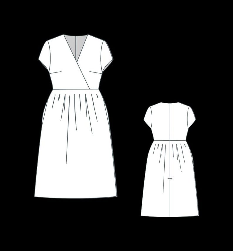 Linen Wrap Dress Sewing Pattern: Beginner A-line (A4 & A0 PDF Download ...