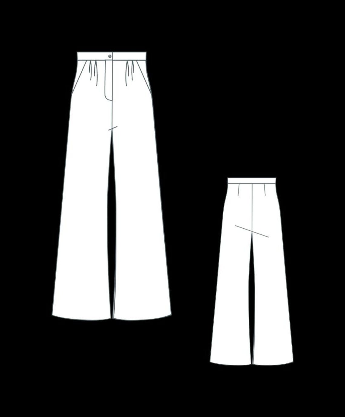 Palazzo Pants Sewing Pattern: Vintage Style (PDF Download XS-4XL) - Etsy