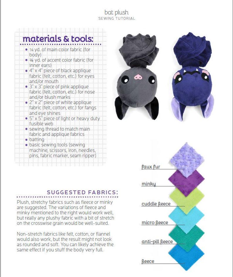 Sewing Pattern: Bat Plush - Etsy