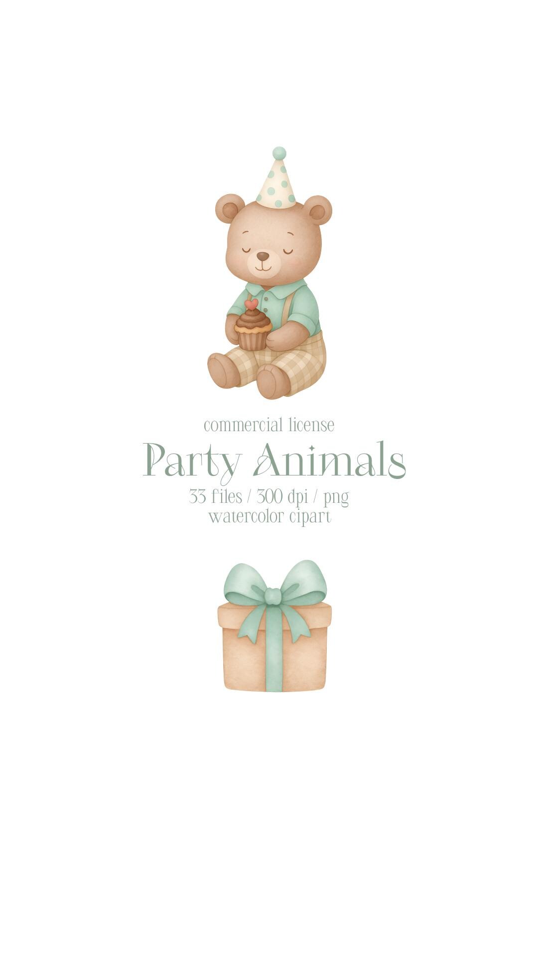 Birthday Clipart, Party Animals, Animal Clipart, Birthday Animals ...