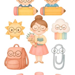 Watercolor School PNG, Back to School Clipart, School Kids Clipart ...