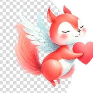 Valentine Animals Clipart, Valentine's Day Clipart, Love Decor Art ...