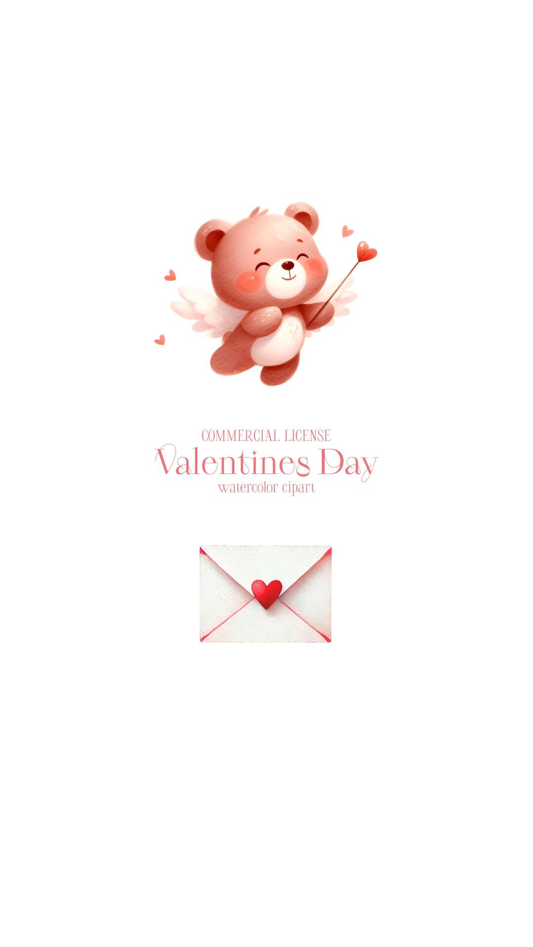 Valentine Animals Clipart, Valentine's Day Clipart, Love Decor Art ...