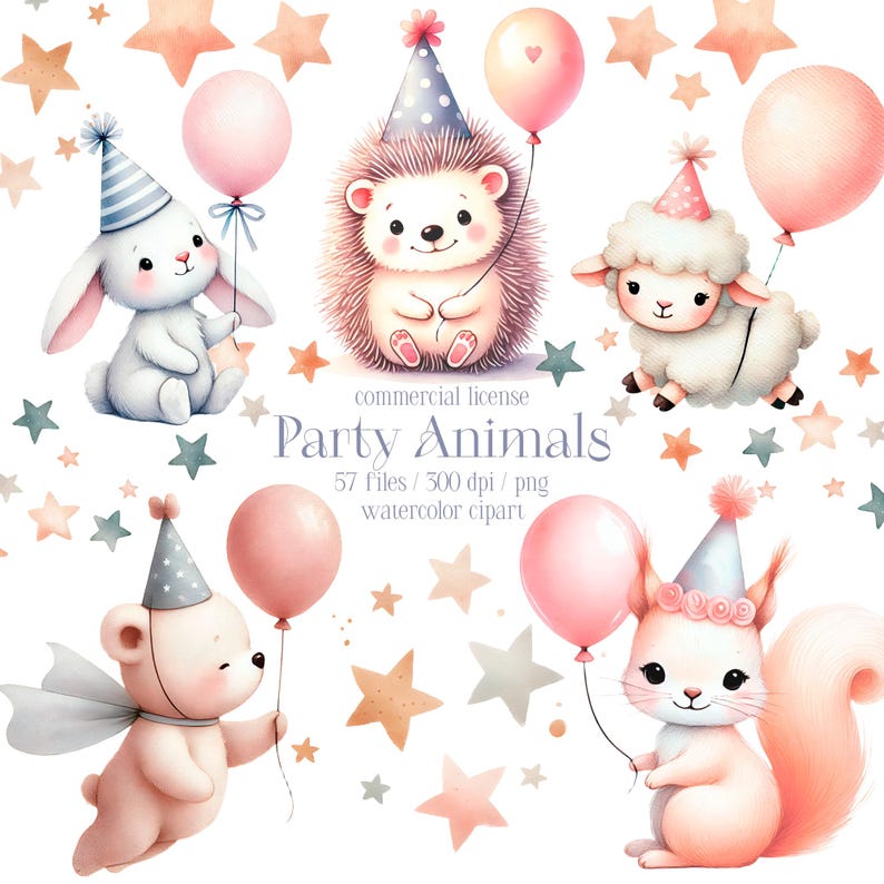 Cute Birthday Party Clipart, Baby Monthly Clipart, Baby Birthday, Baby ...