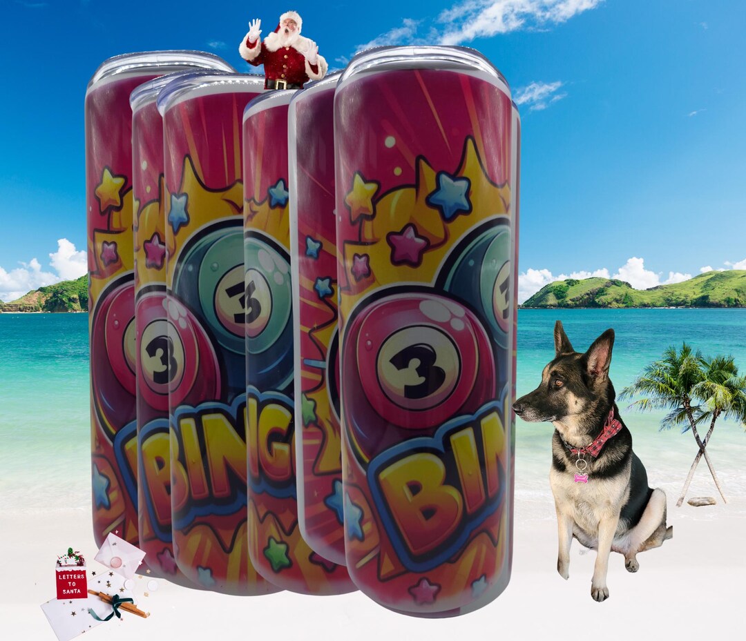 Bingo Good Luck Custom Skinny Insulated Tumbler W/straw Gift Boxed ...