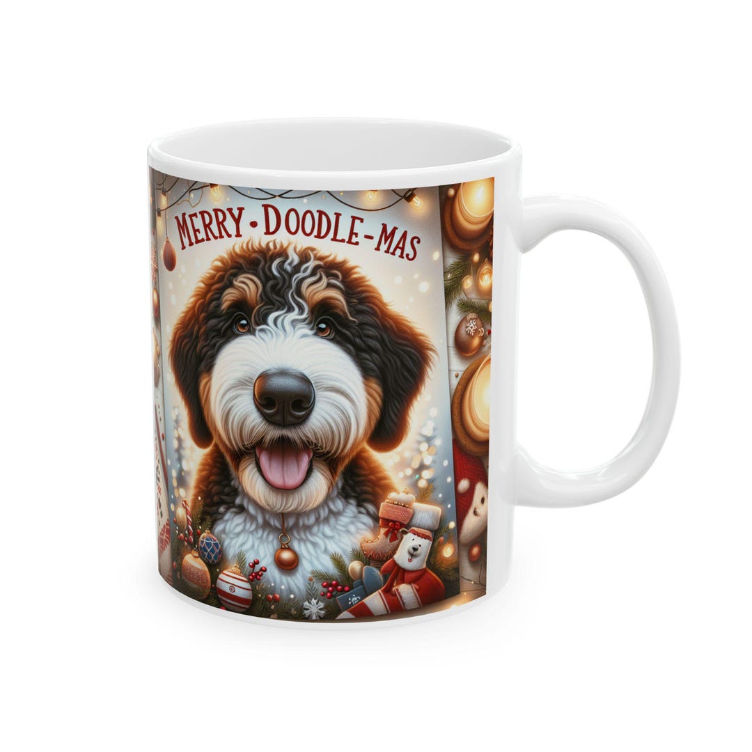 Bernedoodle Christmas Mug, merry Doodle-mas, Doodle Lover Gift, Dog Mom ...