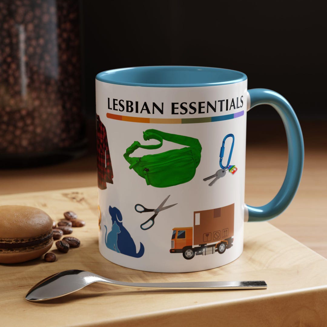 Lesbian Essentials Mug, Custom Queer Gifts, Lesbian Gifts, Gifts for ...