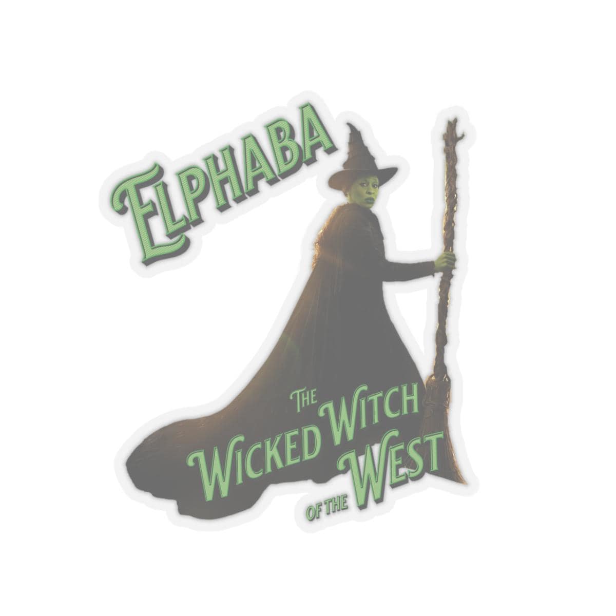 Wicked Elphaba Kiss-cut Sticker, Wicked Witch of the West, Wizard of Oz ...