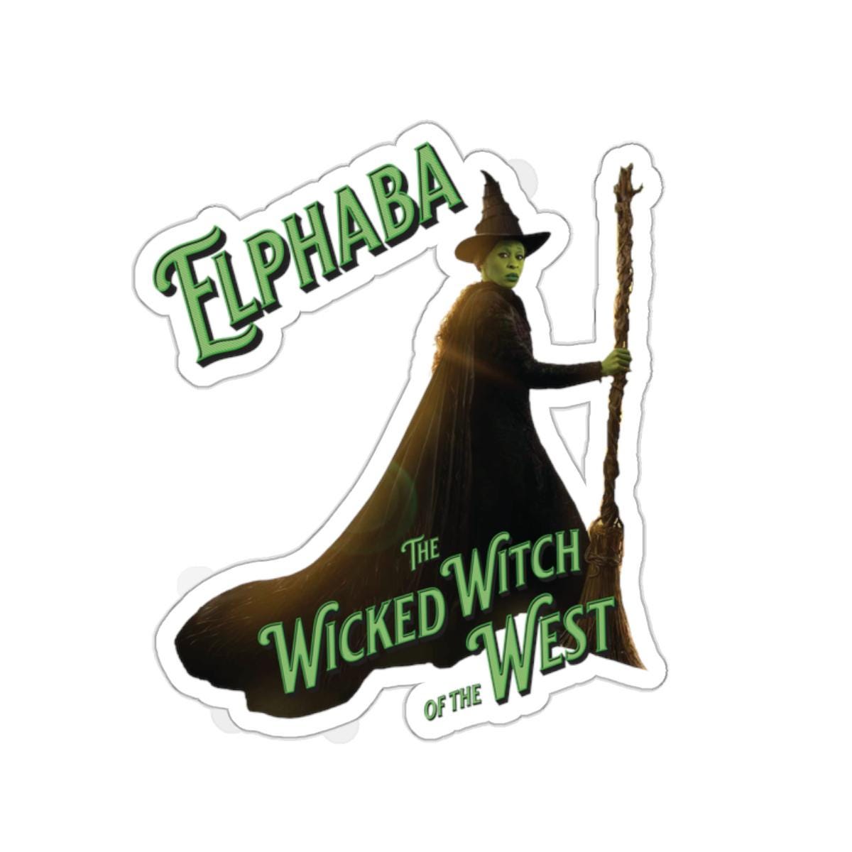 Wicked Elphaba Kiss-cut Sticker, Wicked Witch of the West, Wizard of Oz ...