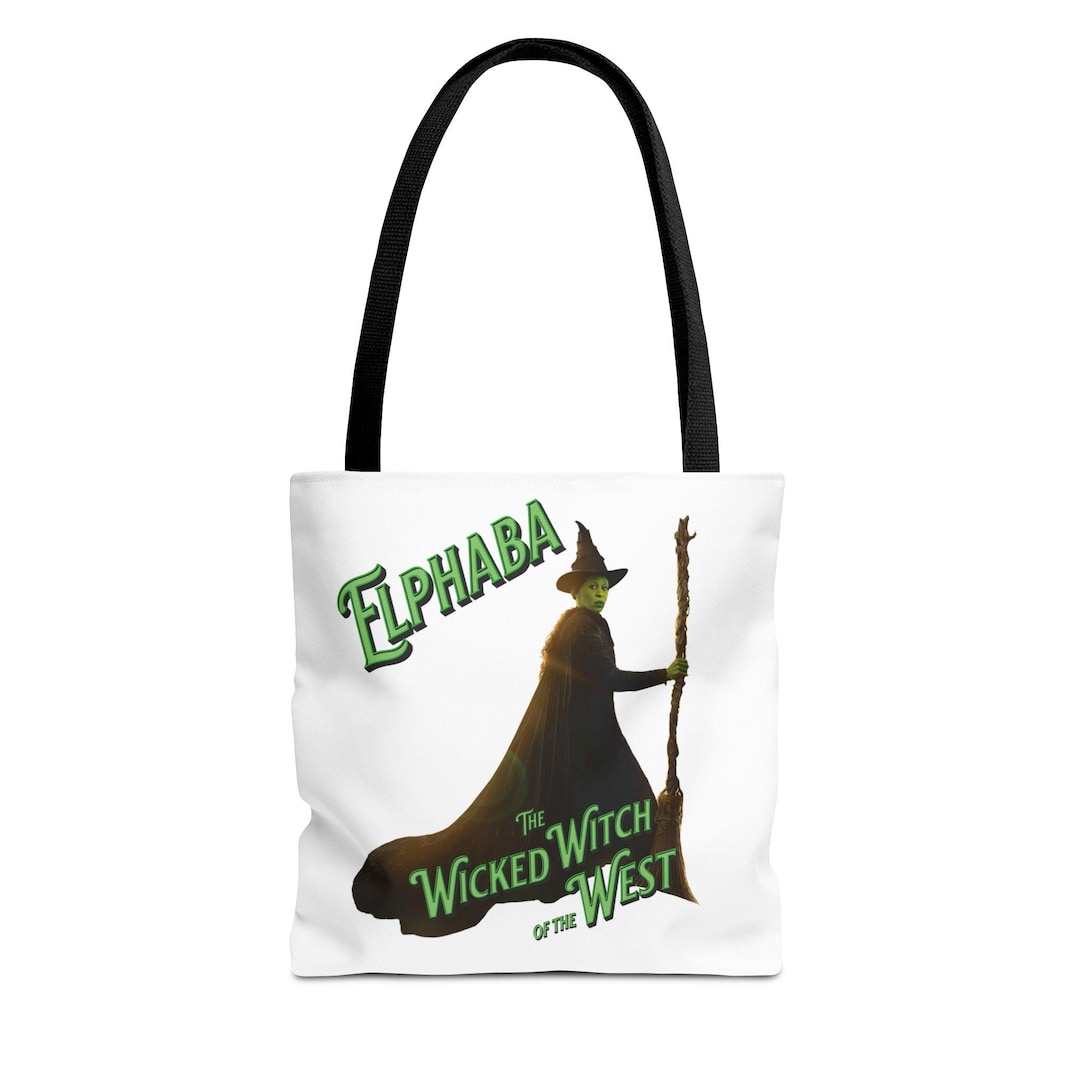 Elphaba Wicked Witch of the West Wizard of Oz Tote Bag, White Canvas ...