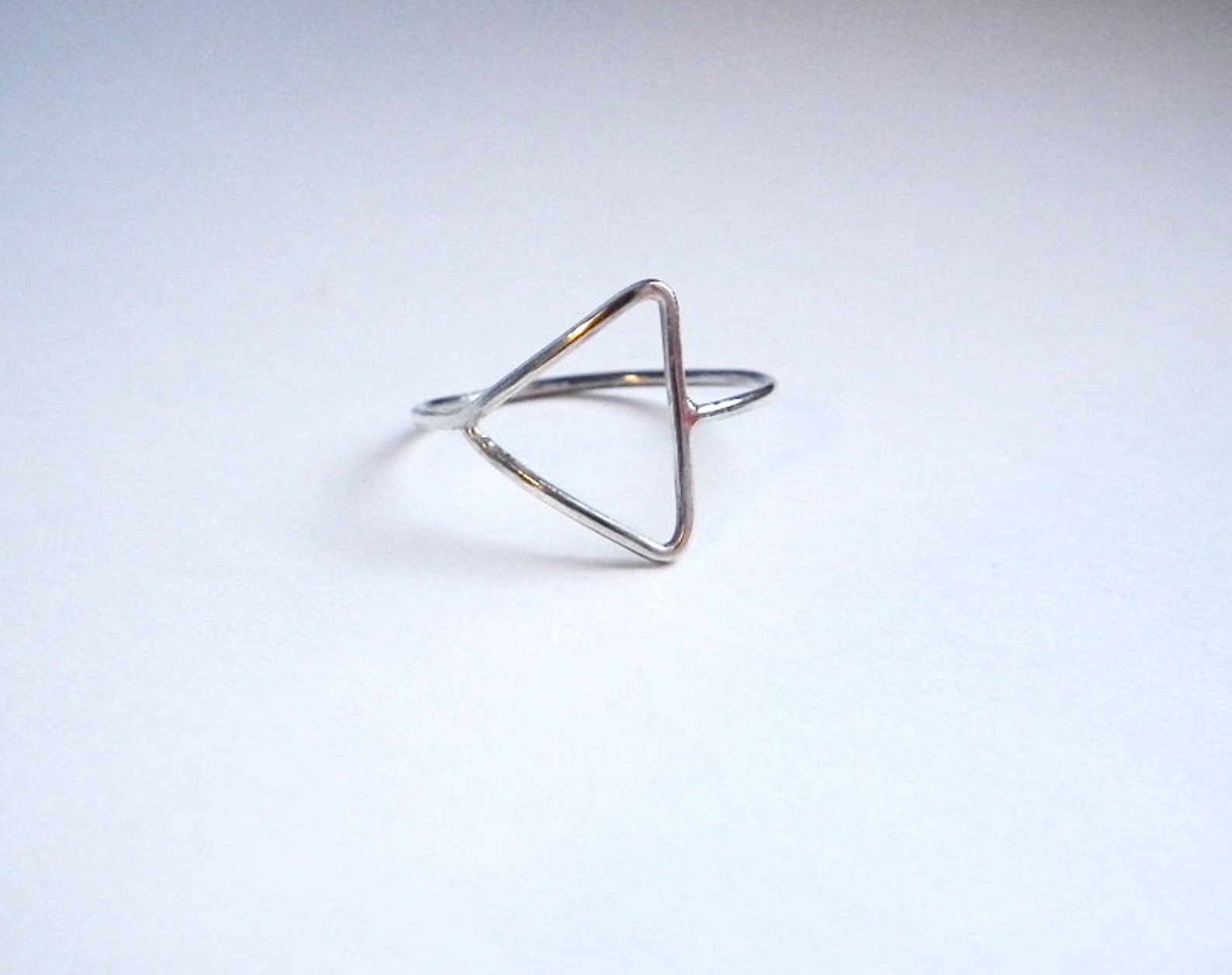 Triangle Silver Ring, Wire Ring, Simple Triangle Ring, Geometrical ...