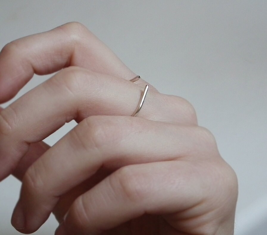 Geometrical Open Silver Ring Simple Silver Ring - Etsy