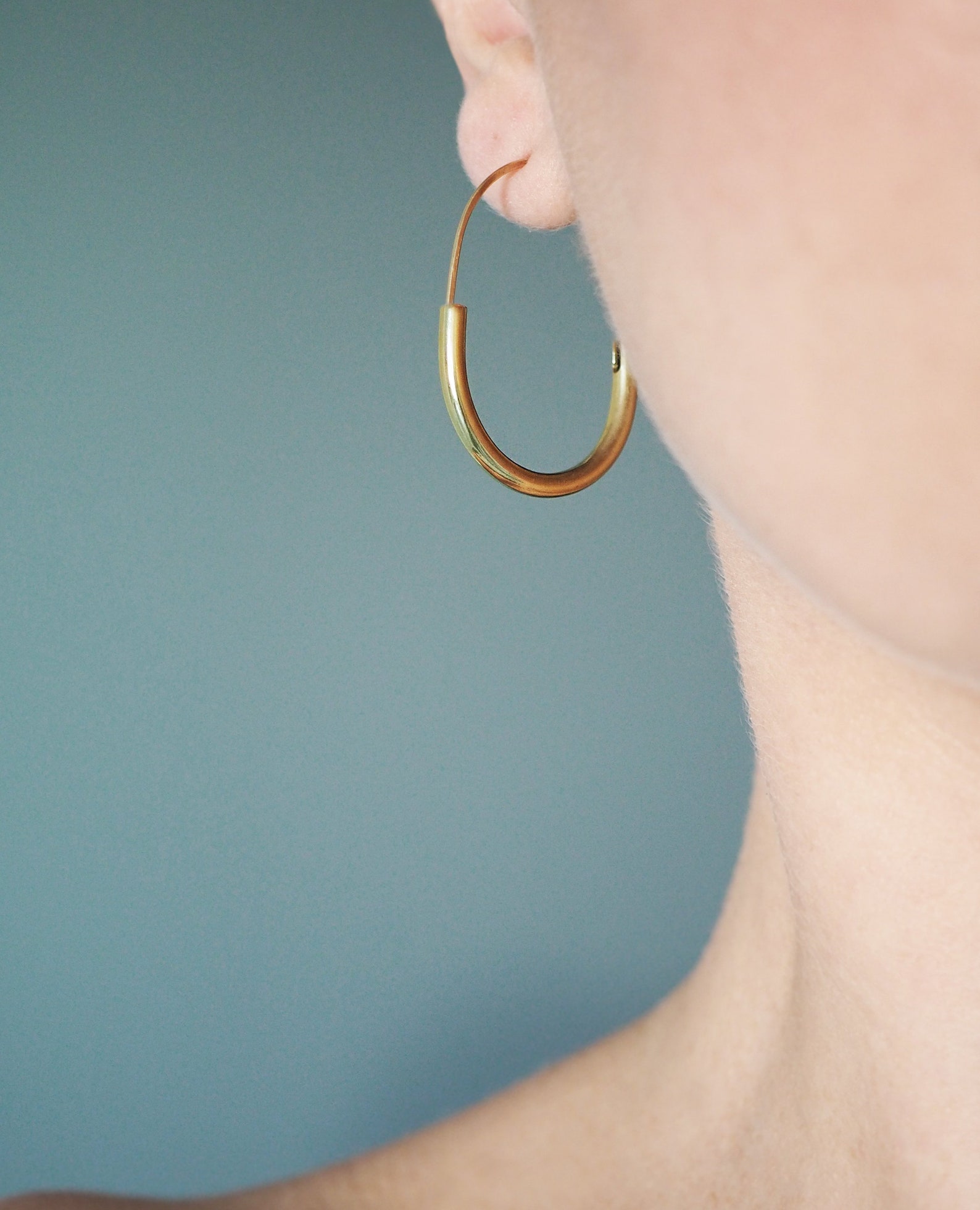 Brass Hoop Earrings Tube Brass Hoops Geometric Earrings | Etsy