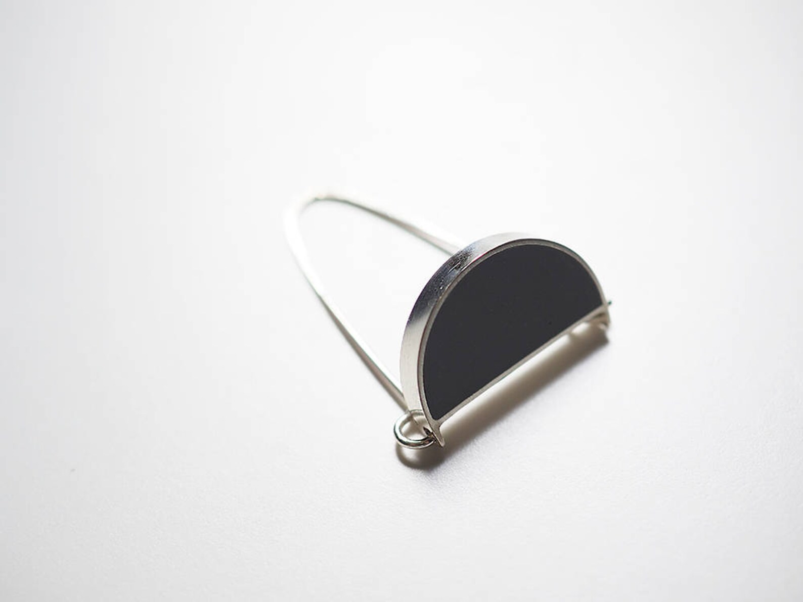 Geometric Long Silver Resin Semicircle Dangle Earrings - Etsy