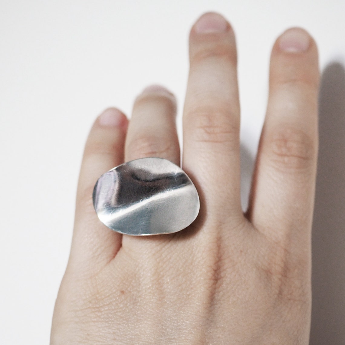 Large Ring Big Sterling Silver Adjustable Statement Ring One - Etsy