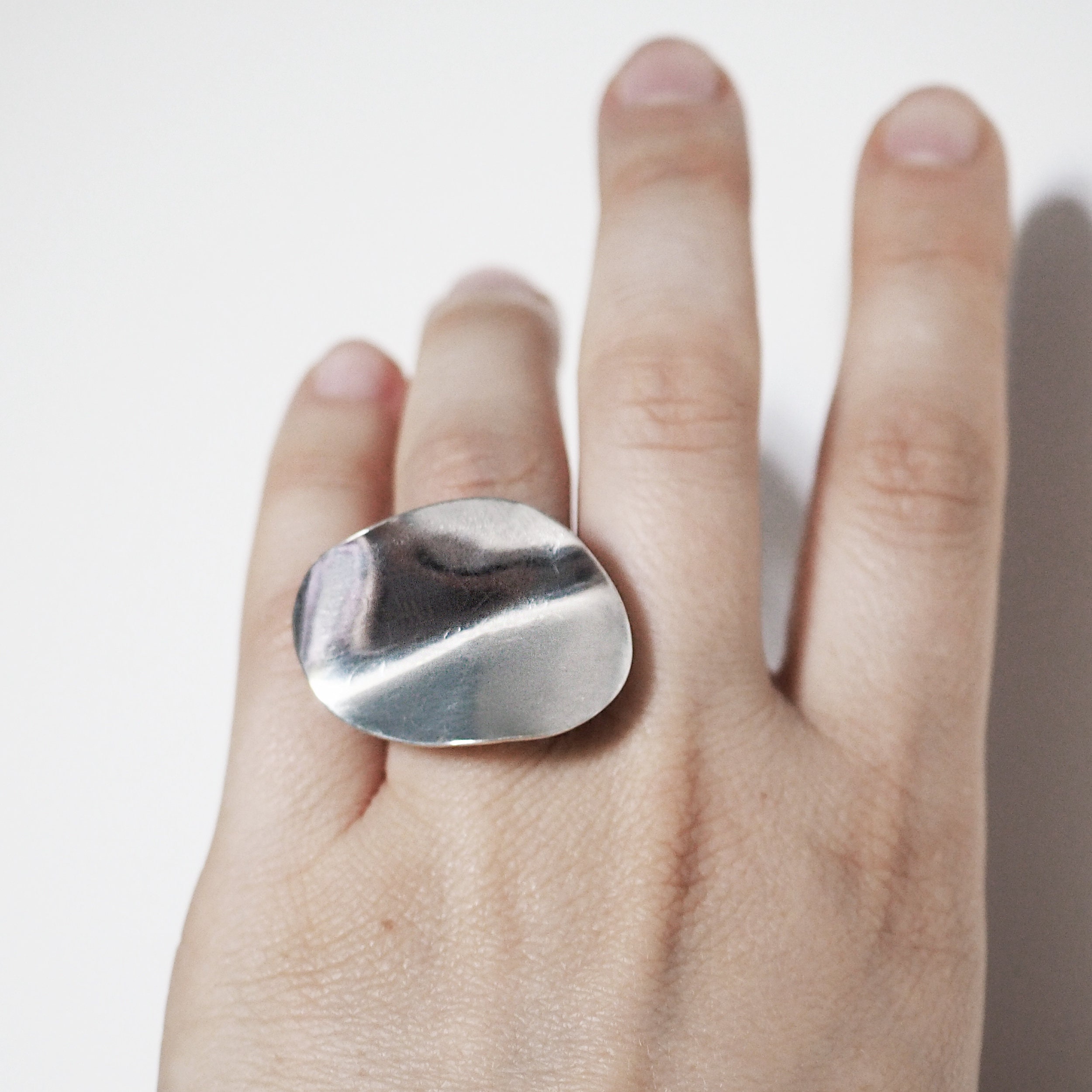 Large Ring Big Sterling Silver Adjustable Statement Ring One | Etsy