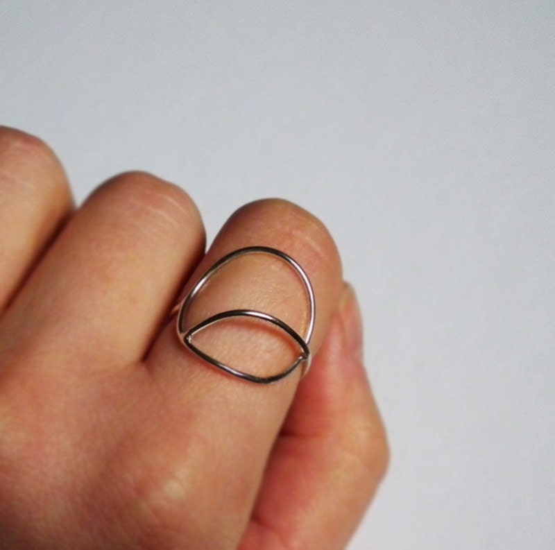 Large Oval Sterling Silver Ring Minimalist Ring Geometrical - Etsy