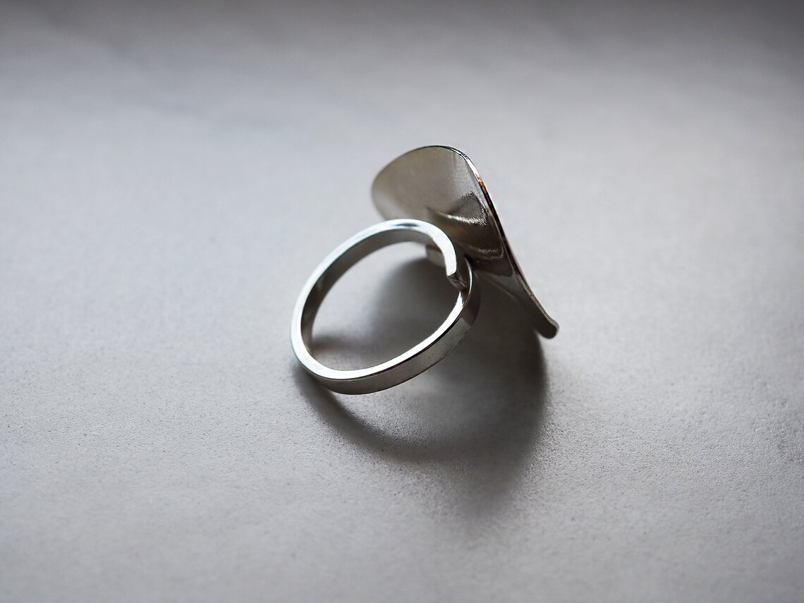 Large Ring Big Sterling Silver Adjustable Statement Ring One - Etsy
