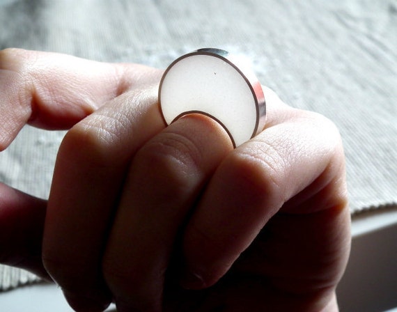 Items similar to Resin Ring, Sterling Silver Ring, White Resin Ring ...