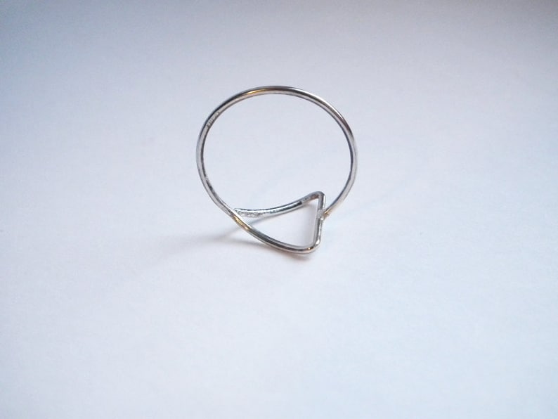 Triangle Silver Ring Wire Ring Simple Triangle Ring - Etsy