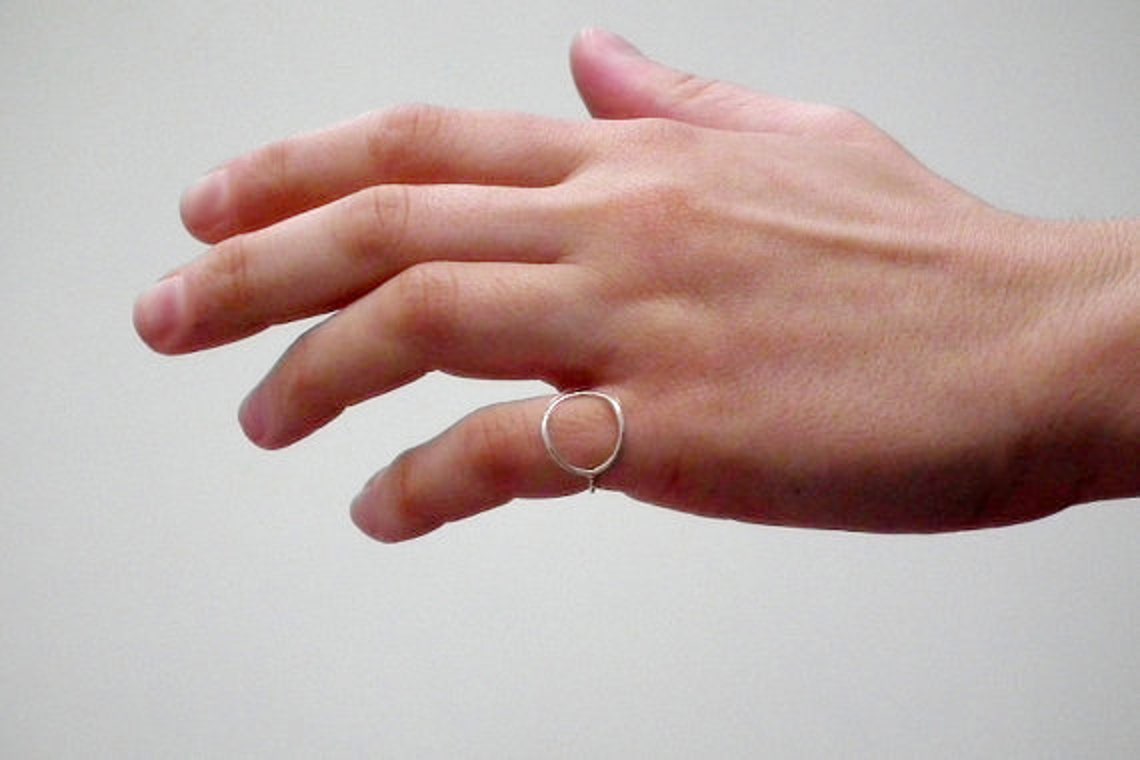 Simple Sterling Silver Circle Pinky Ring - Etsy
