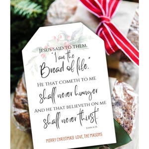 Bread of Life Printable Christmas Gift Tag Easy Gift for Neighbors ...