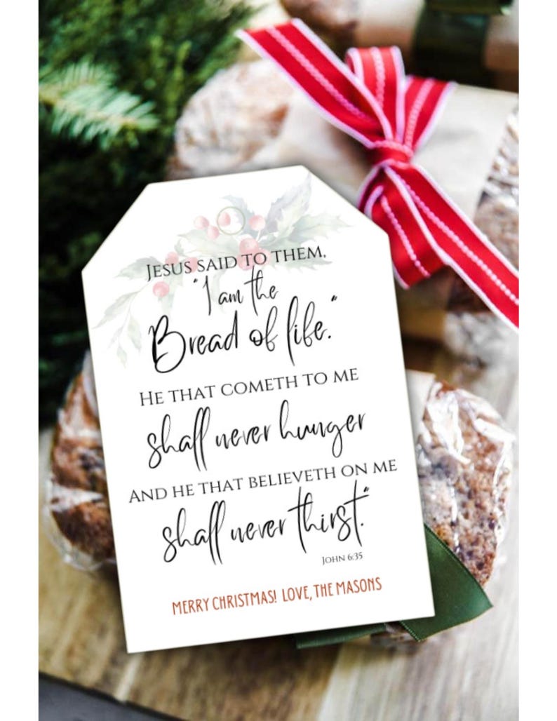 Bread of Life Printable Christmas Gift Tag Easy Gift for Neighbors ...