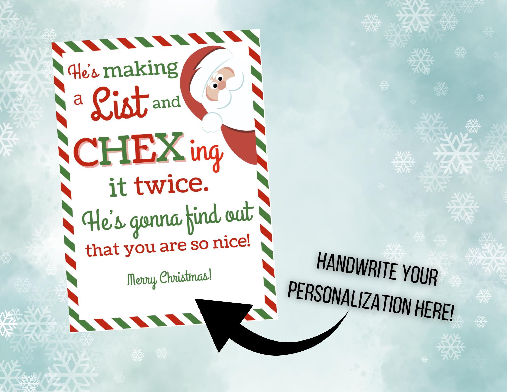 Chex Mix Christmas Gift Printable Tag Easy Gift for Neighbors Friends ...