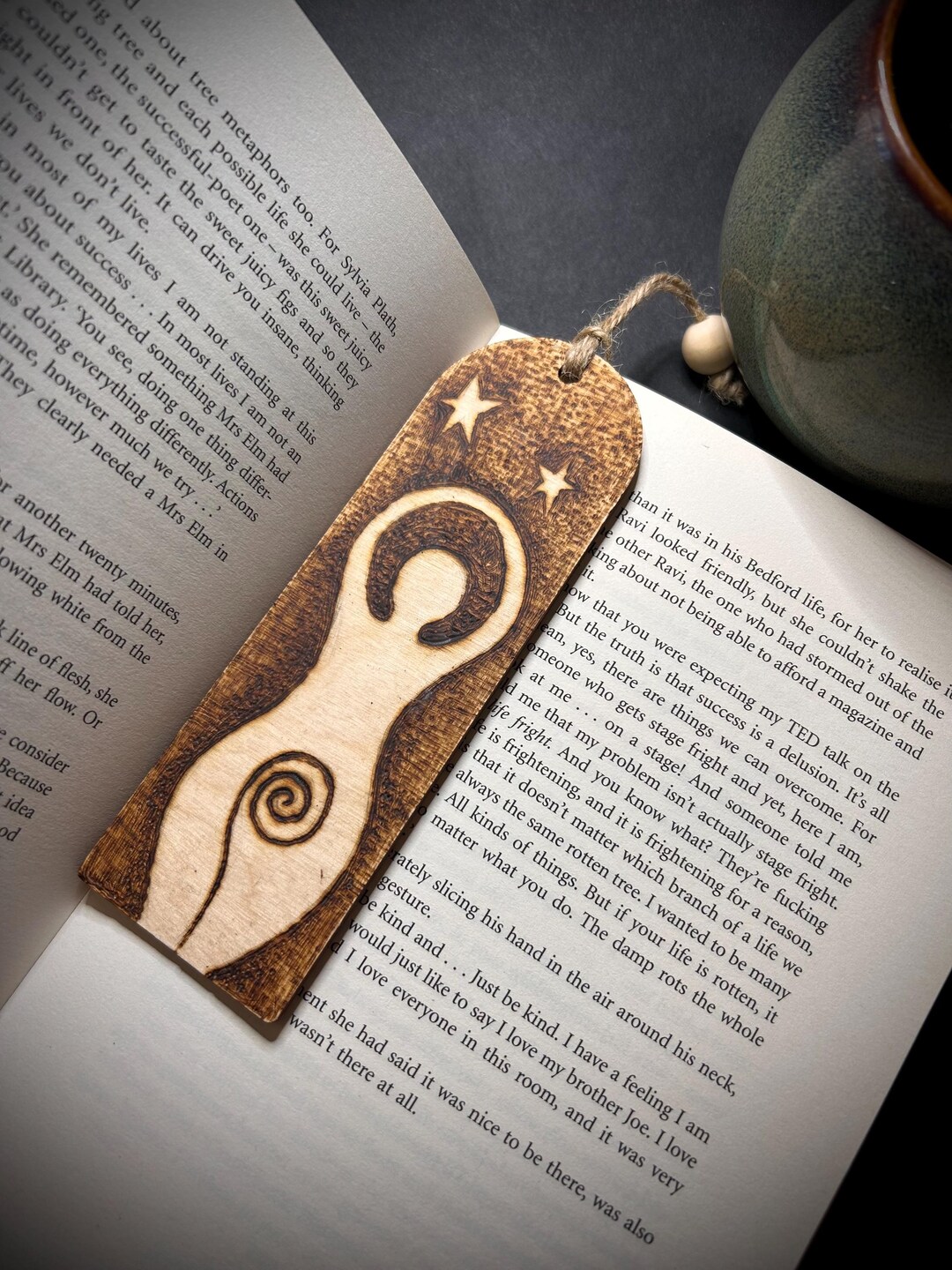 Handcrafted Pyrography Spiral Goddess Bookmark - Etsy