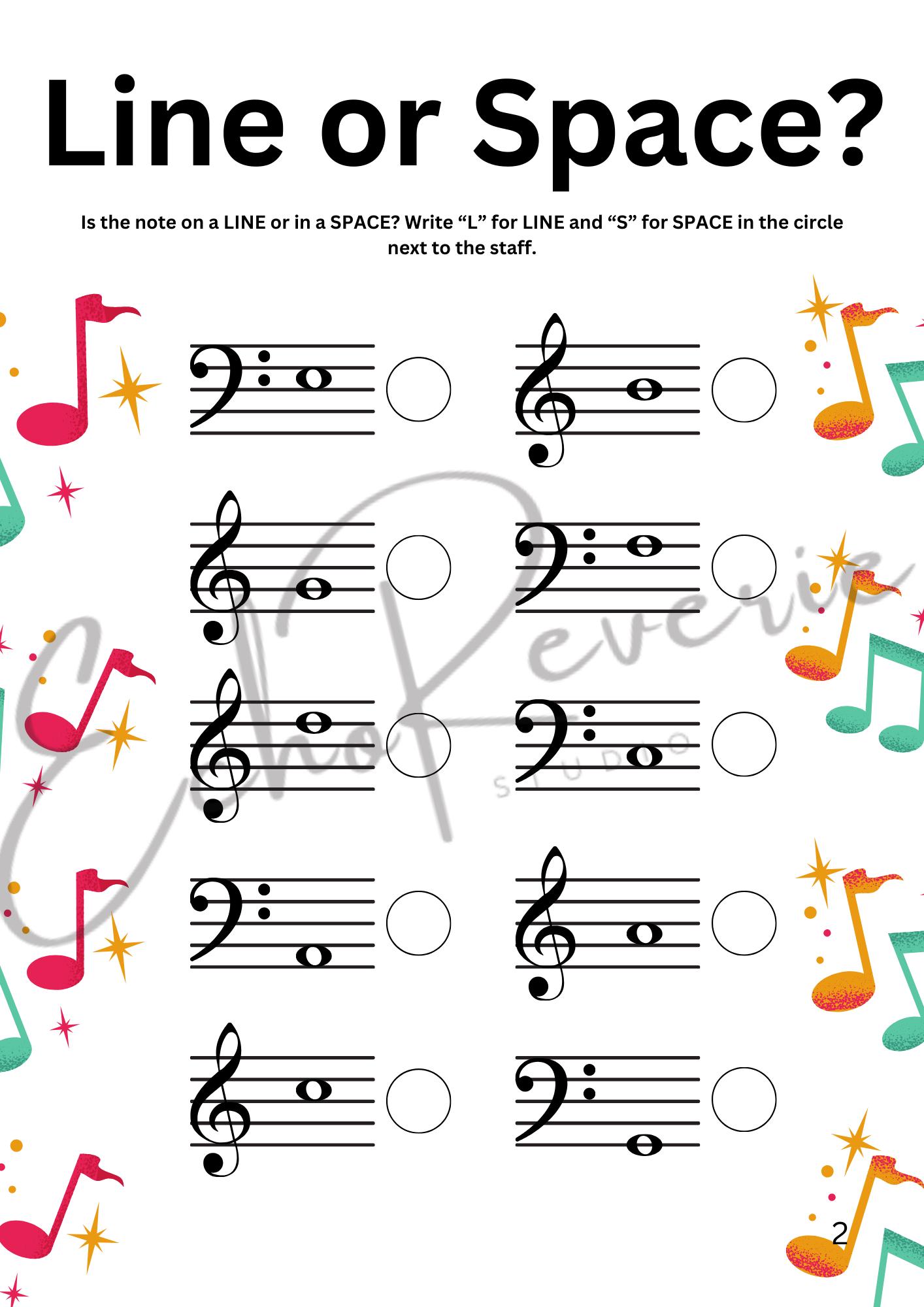 Music Theory Worksheet (beginner - Part 1) - Etsy