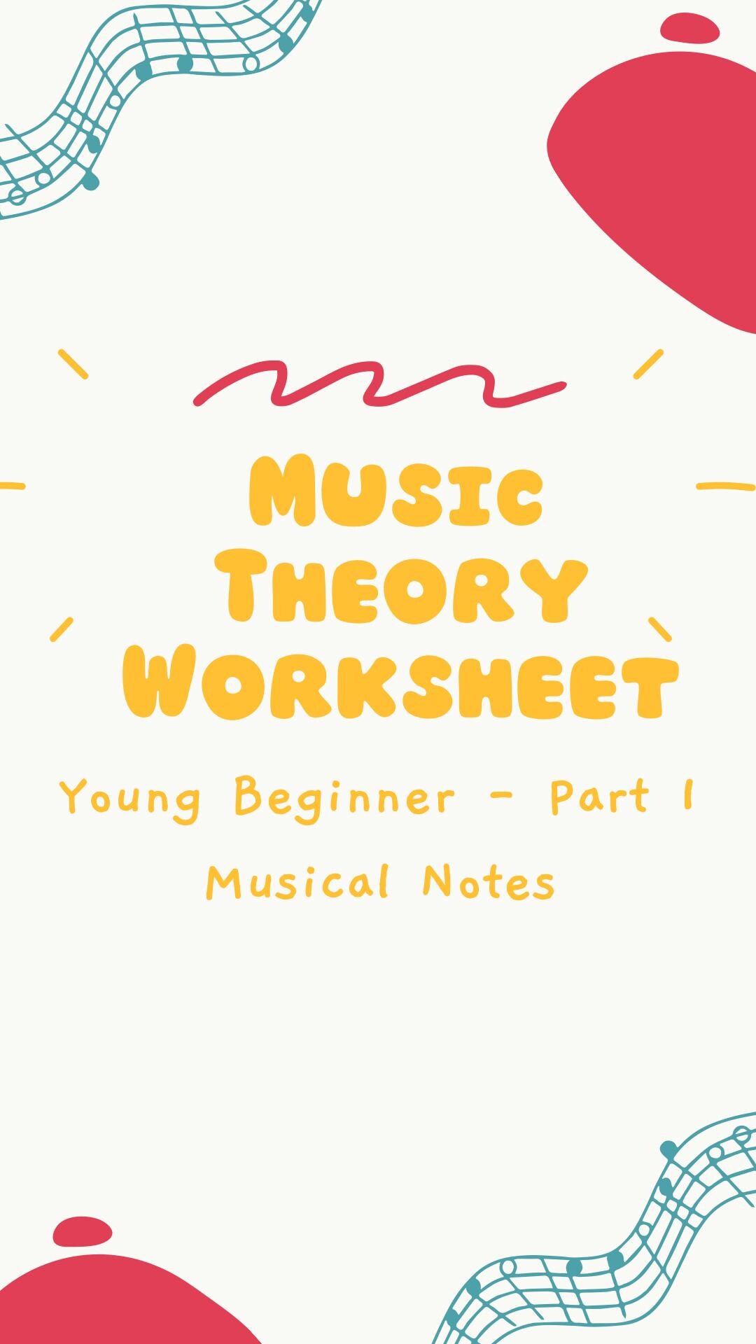 Music Theory Worksheet (beginner - Part 1) - Etsy