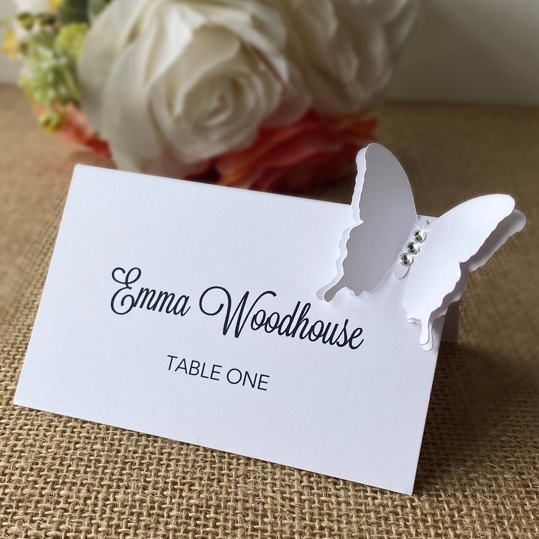 PRINTED Bling Butterfly With Place Cards - Double Butterfly With ...