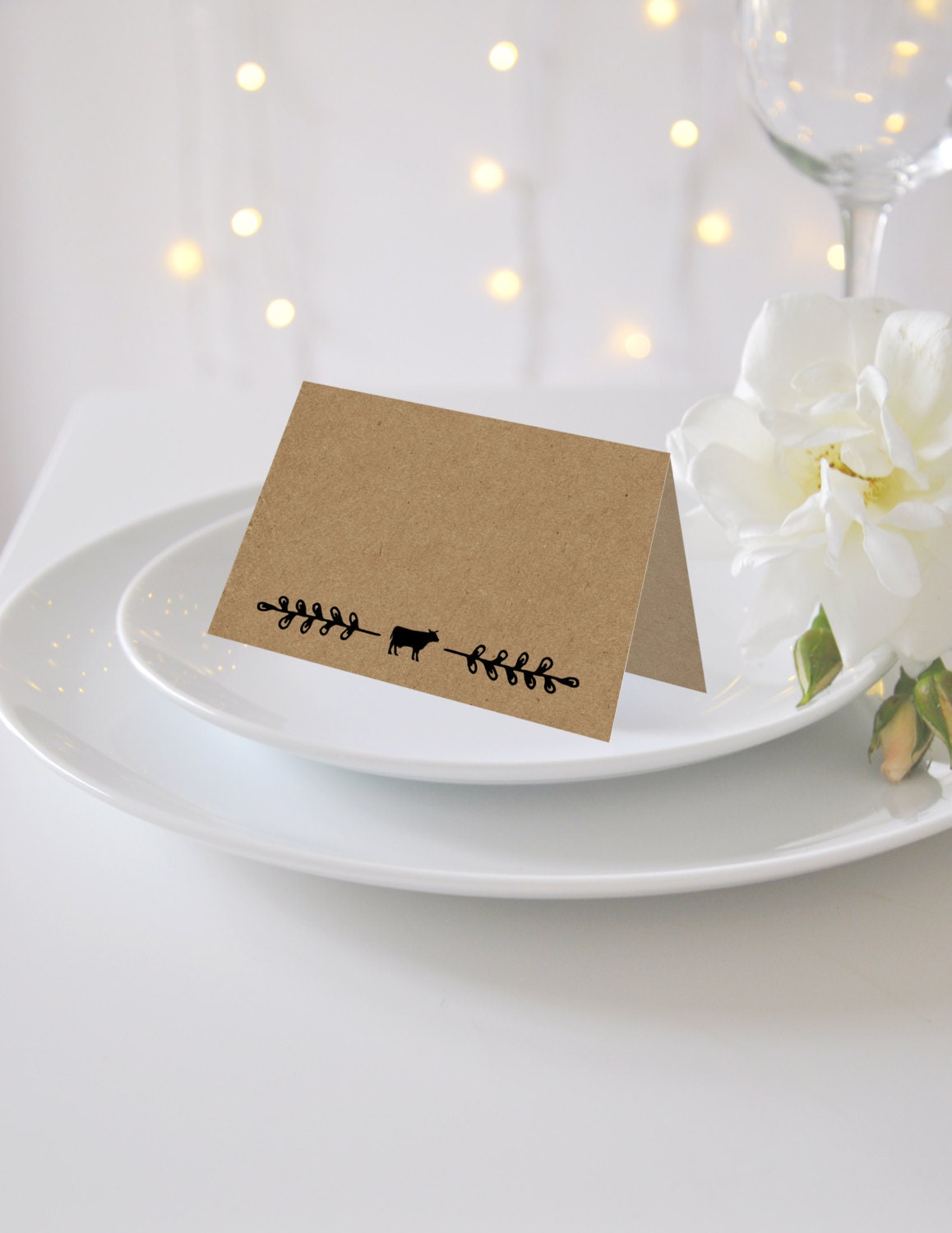 Blank Menu Card Place Cards Weddings Entree' Choice - Etsy