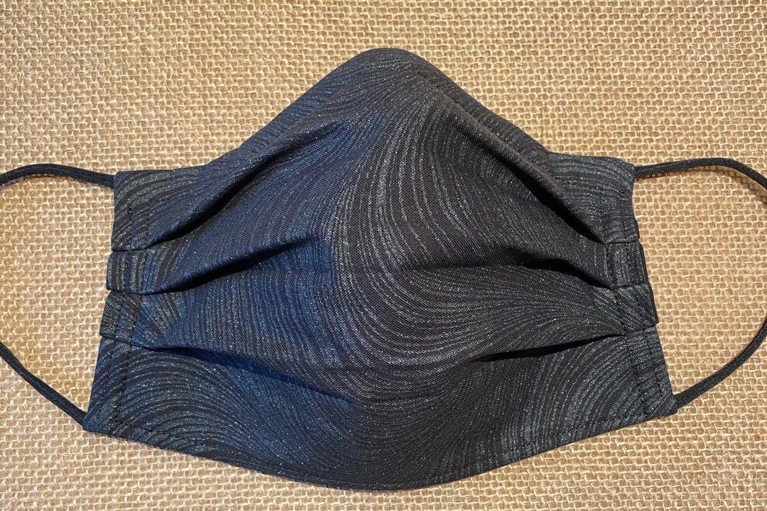 Dressy Black Face Mask, Filter Included, Nose Wire, Washable 100% ...