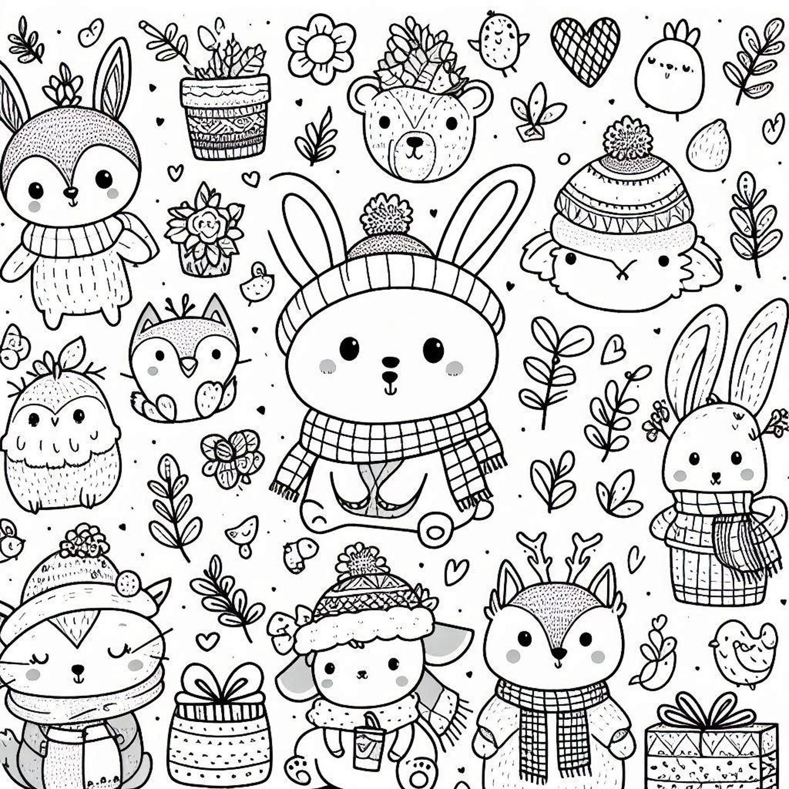 3 Cute Colouring Pages, Cozy, Hygge Boho - Etsy
