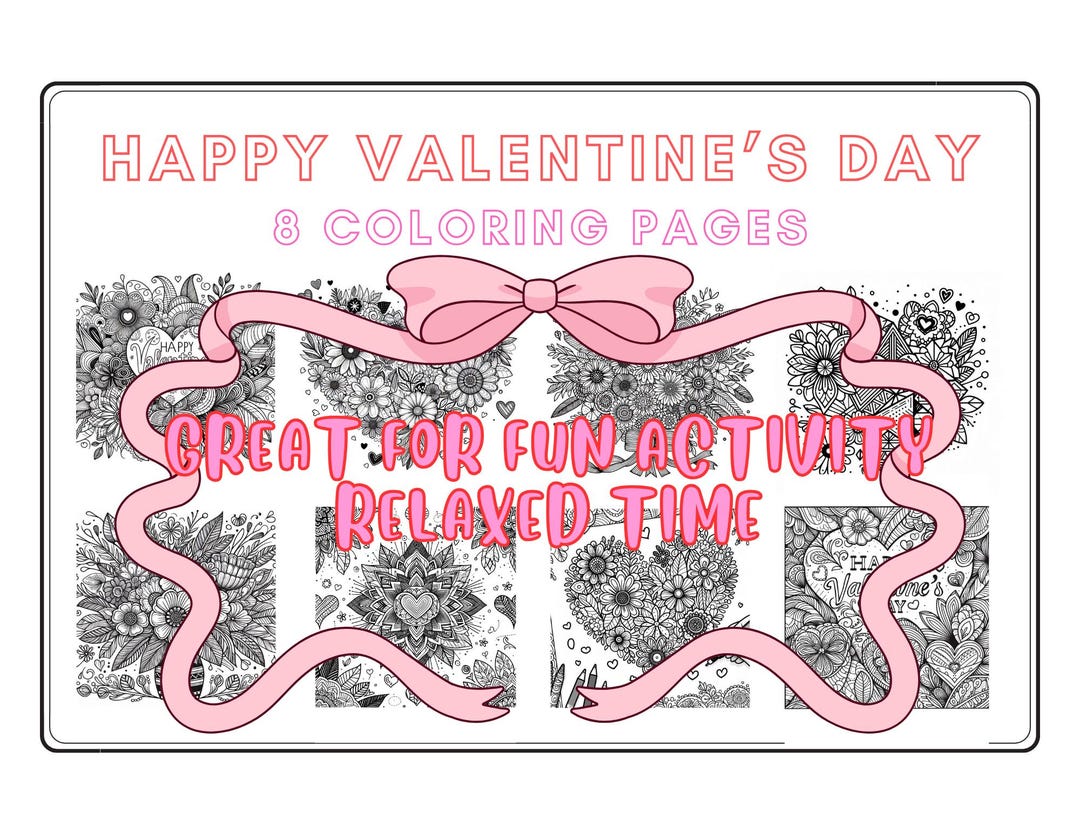 Coloring Pages Happy Valentine's Day - Etsy