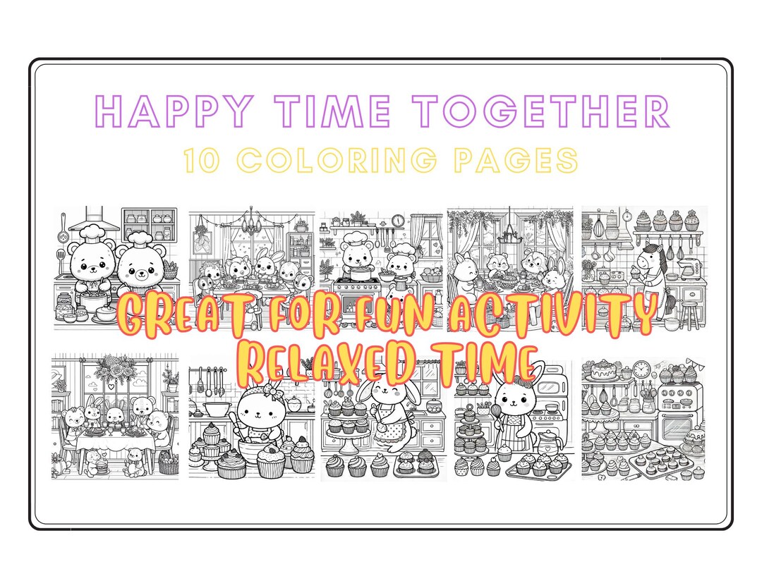 Coloring Pages - Happy Time Together - Etsy