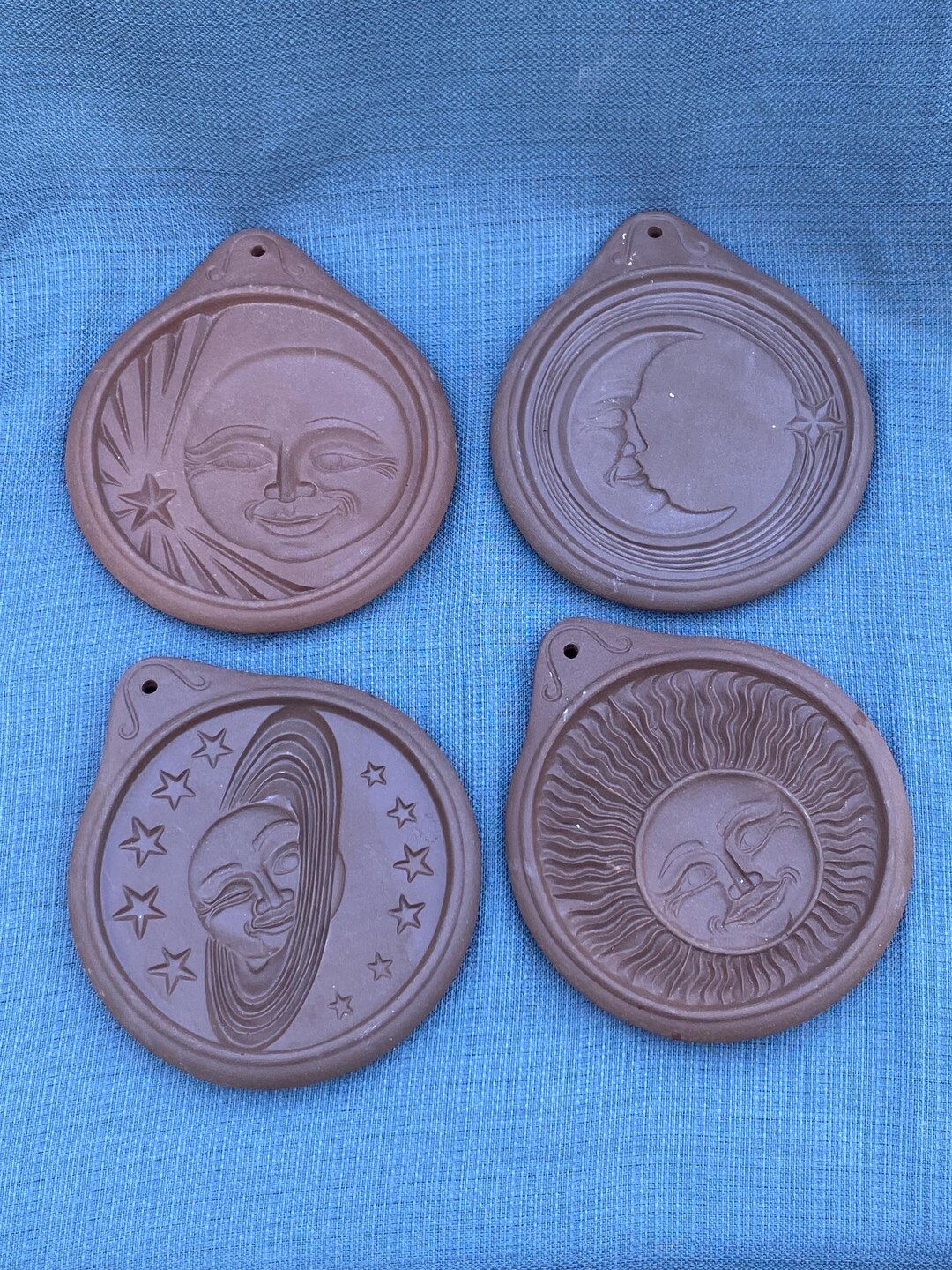 Vintage 1960s Hartstone Pottery Celestials Cookie Mold Set Terracotta ...