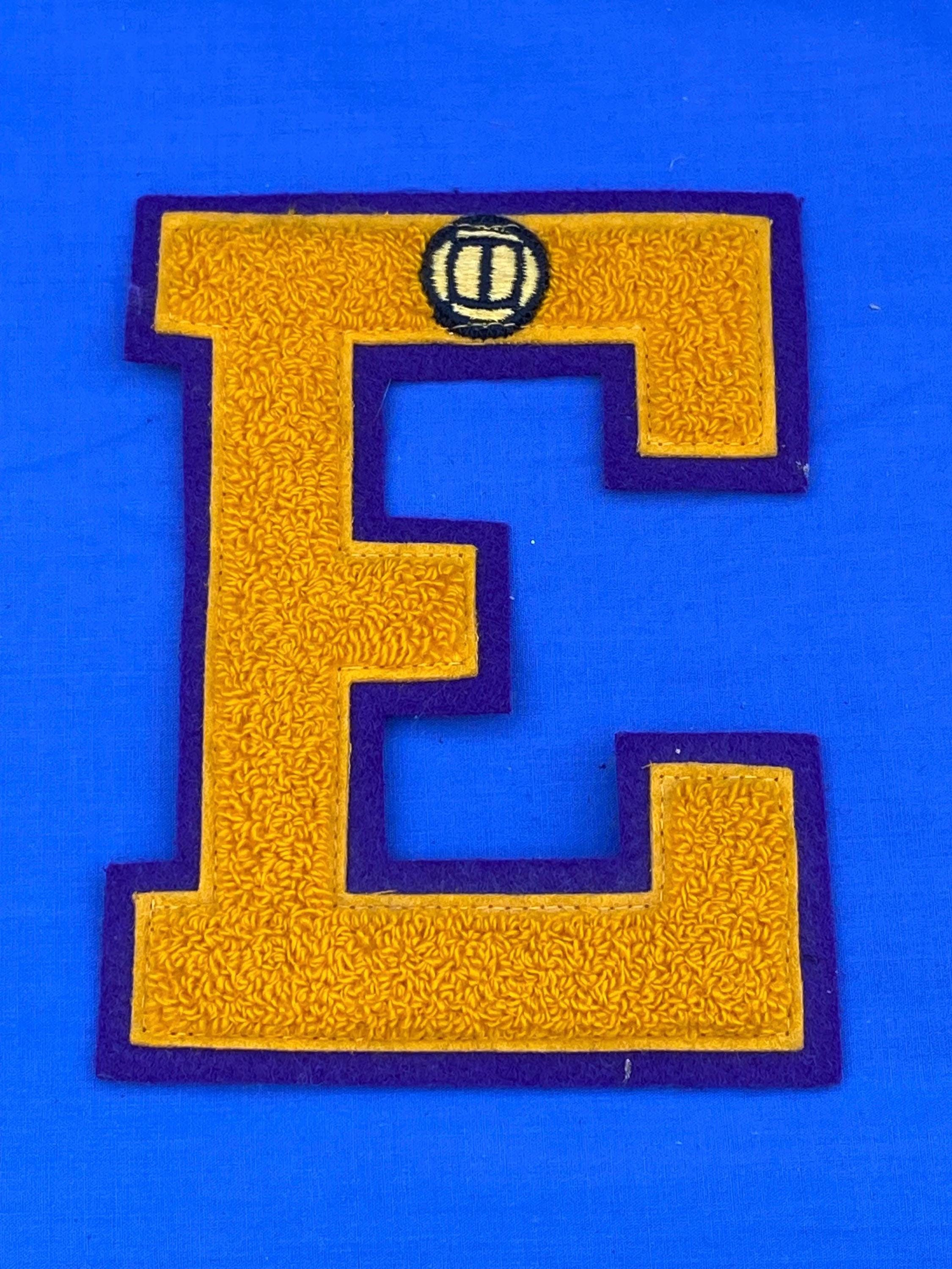 Vintage Varsity Jacket Patch Letter E Volleyball Purple & Gold - Etsy
