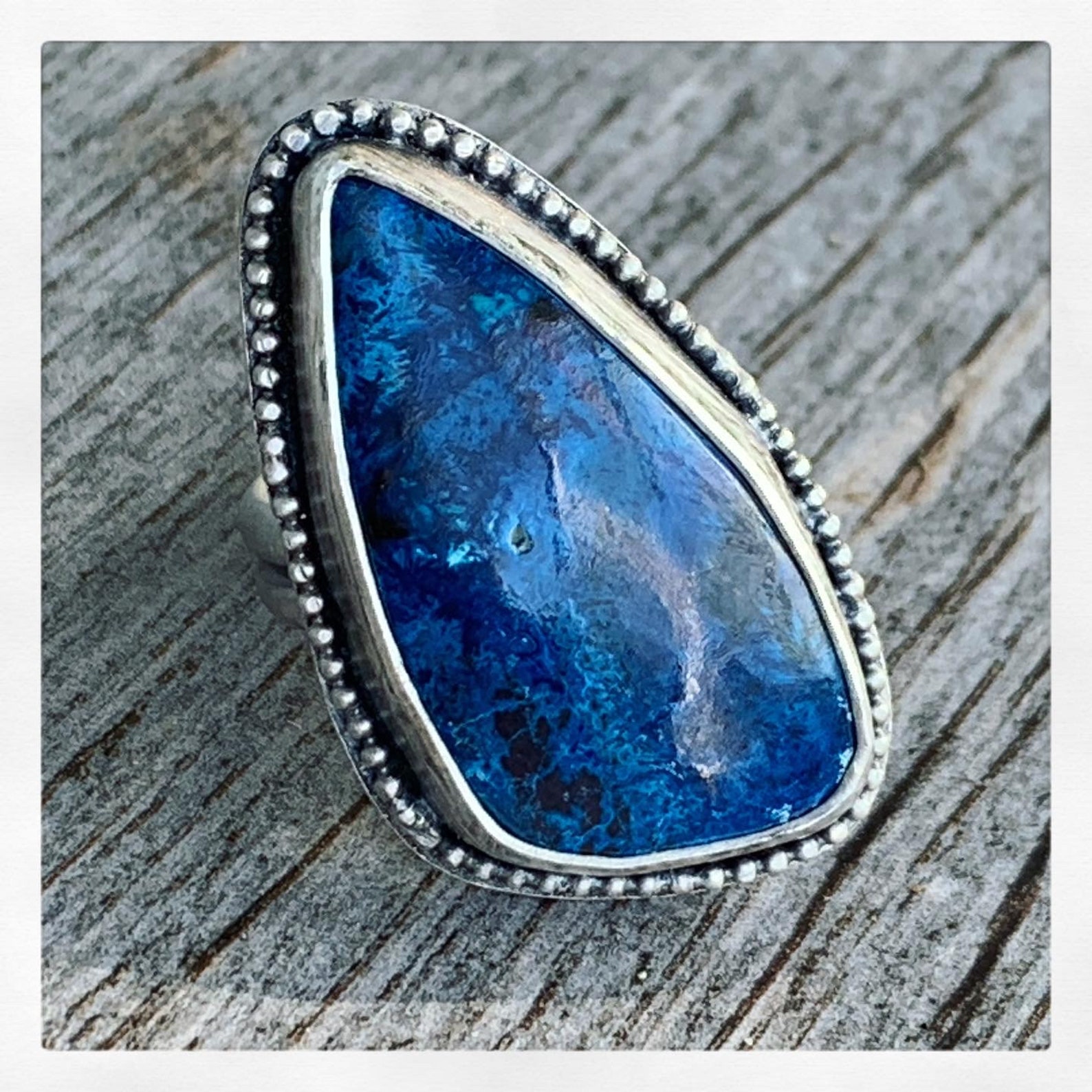 Sterling Silver Shattuckite Ring Big Gemstone Ring Statement - Etsy