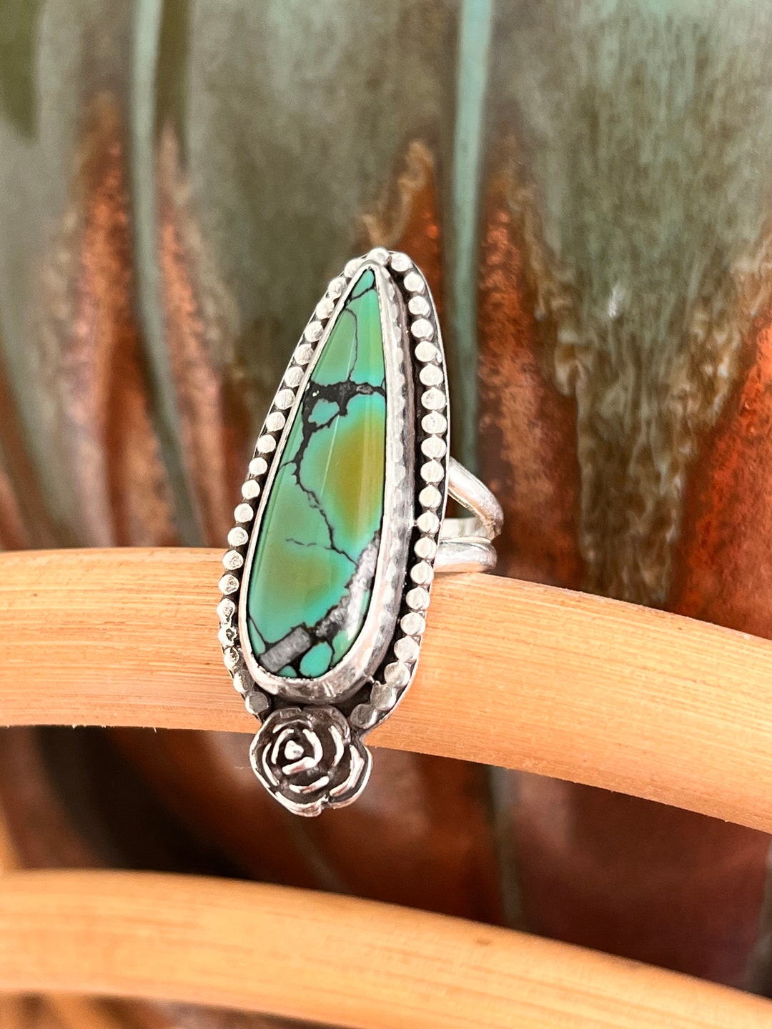 Sterling Silver Polychrome Qingu Turquoise Ring Size 7 3/4, Silversmith ...