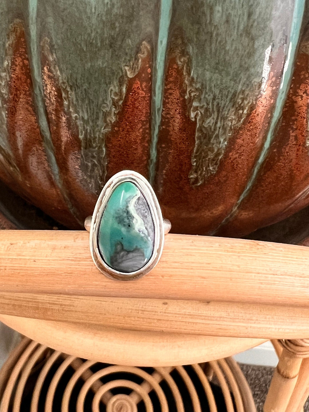 Handmade Sterling Silver Mystic Sage Turquoise and Variscite - Etsy