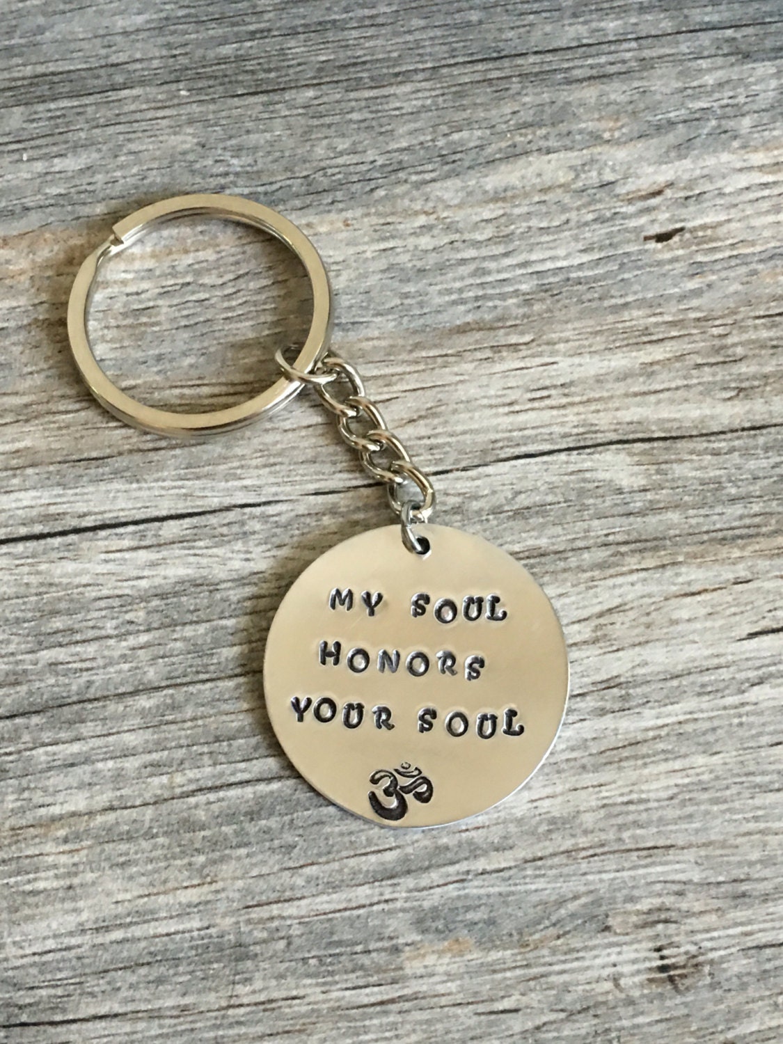 My Soul Honors Your Soul Hand Stamped Key Chain Namaste yoga | Etsy