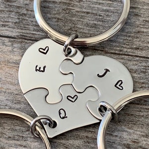 Heart Puzzle Keychain, Puzzle Piece Keyring, Best Friend Gift, Puzzle ...